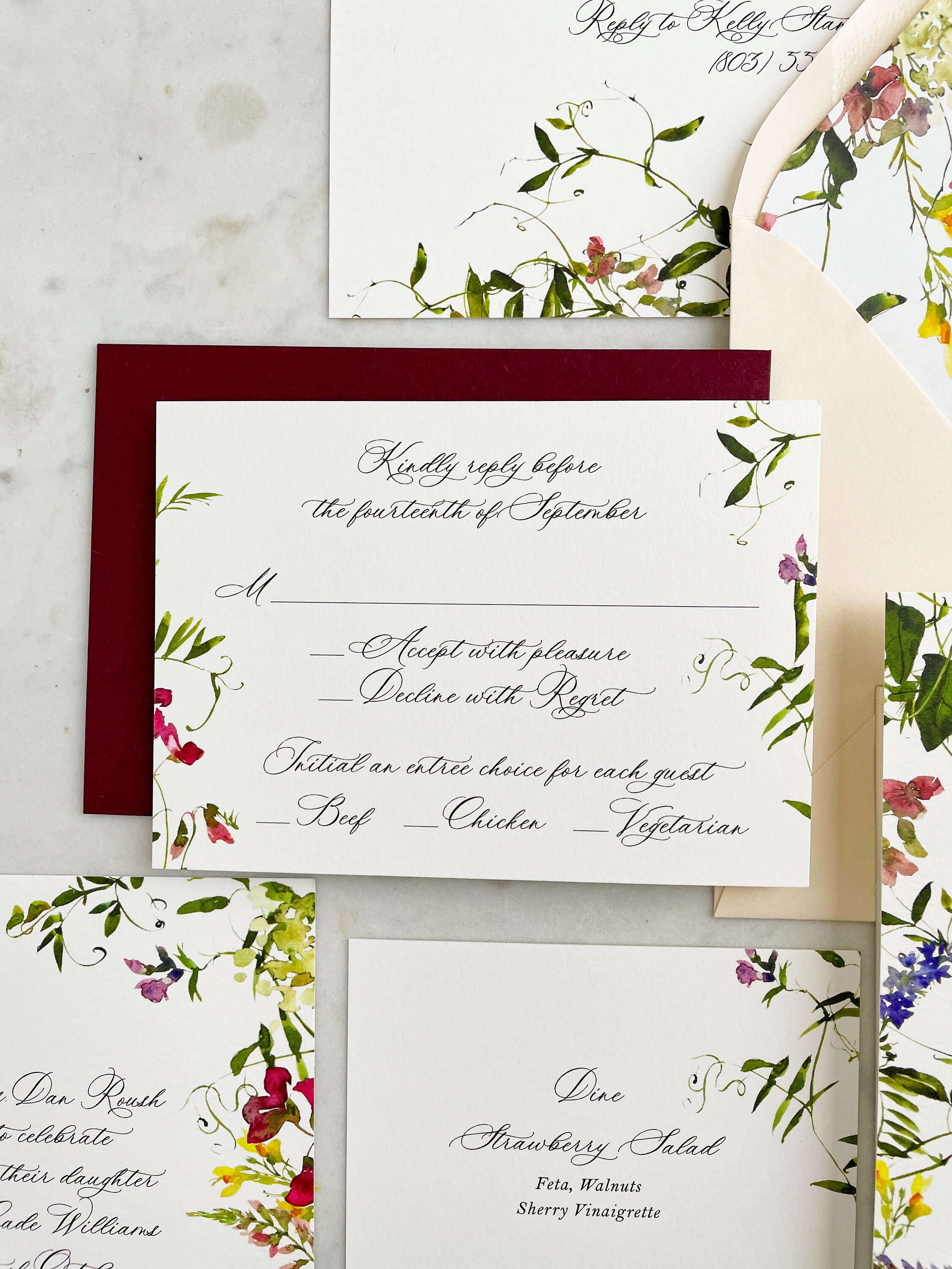 Floral Wedding Invitations Boho Wedding Invites Botanical - Etsy