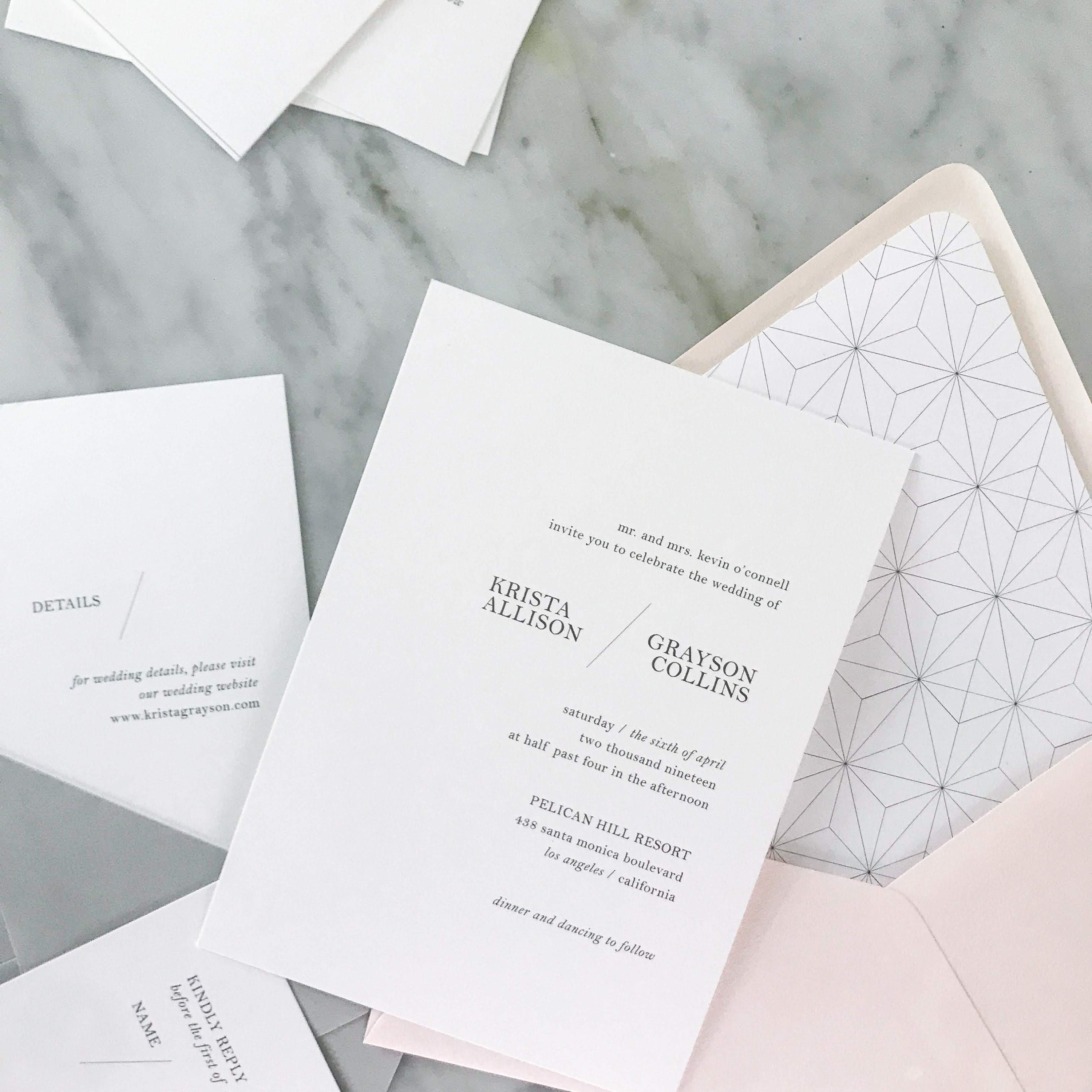 Simple Modern Wedding Invitation Suite Modern Invites - Etsy
