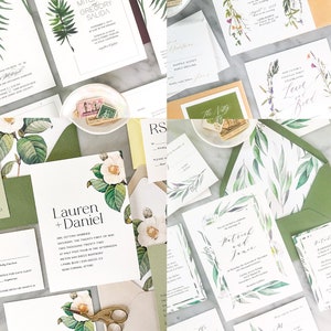 Greenery Wedding Invitation Set | Green Wedding Invitations | Forest ...