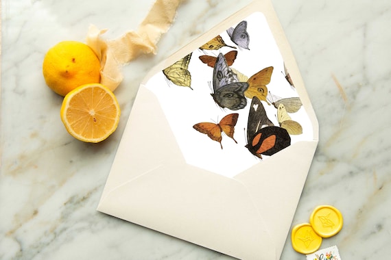 Digital Butterflies Envelope Liner Template Wedding - Etsy