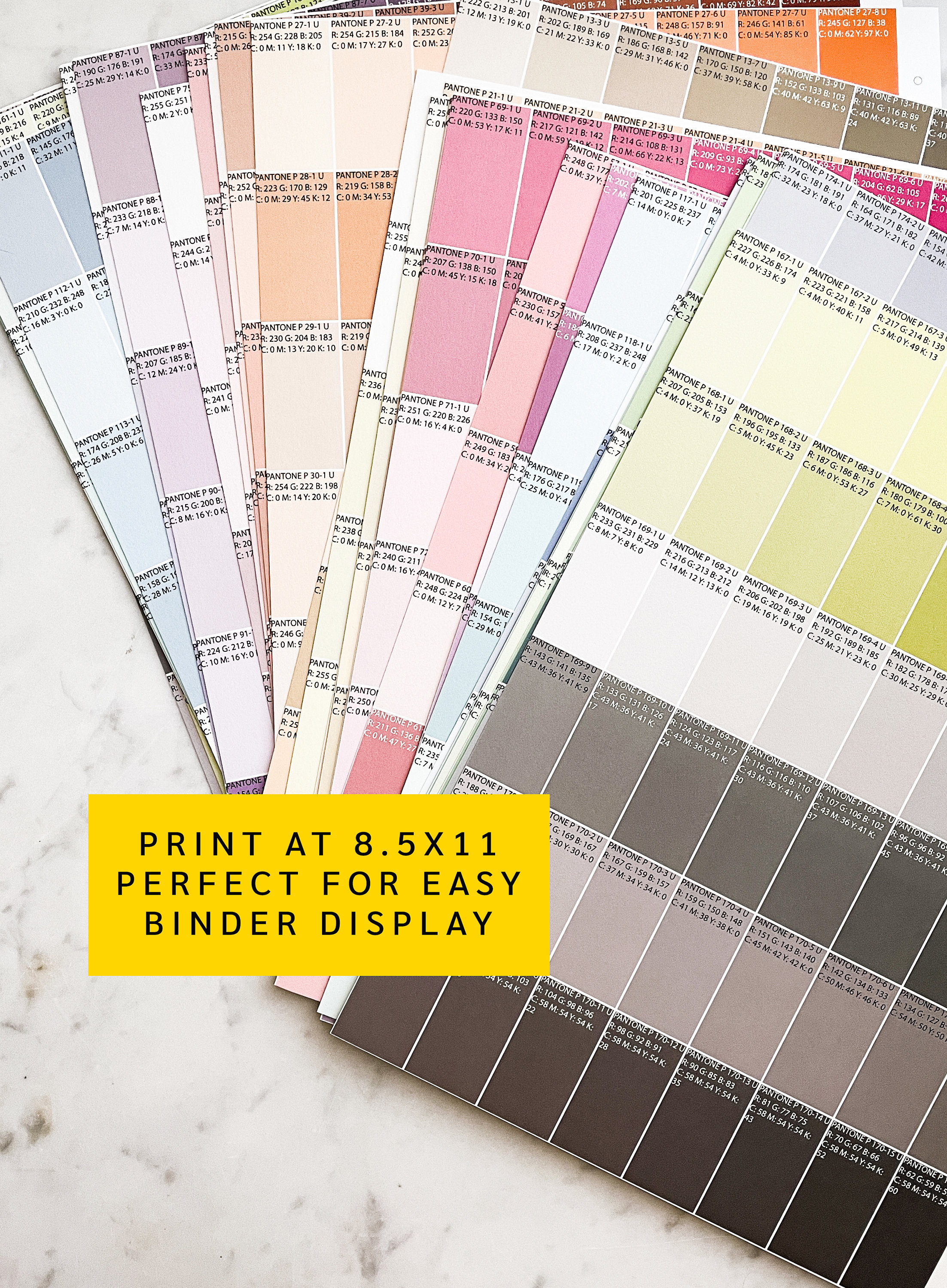 Printable CMYK Color Chart Palette With RGB Values (PDF Download) - Etsy