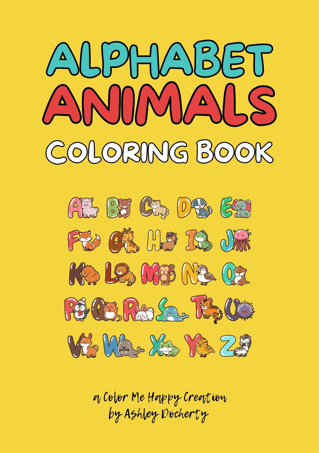 Alphabet Animals Coloring Book - Etsy