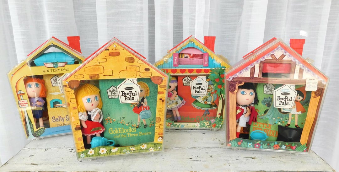 Set of 4 Peepul Pals Dolls in Cases - 1967 Whitman - Red Riding Hood ...