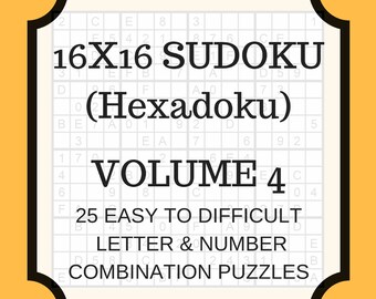 Hexadoku sudoku 16x16 16x16 sudoku sudoku print mega | Etsy