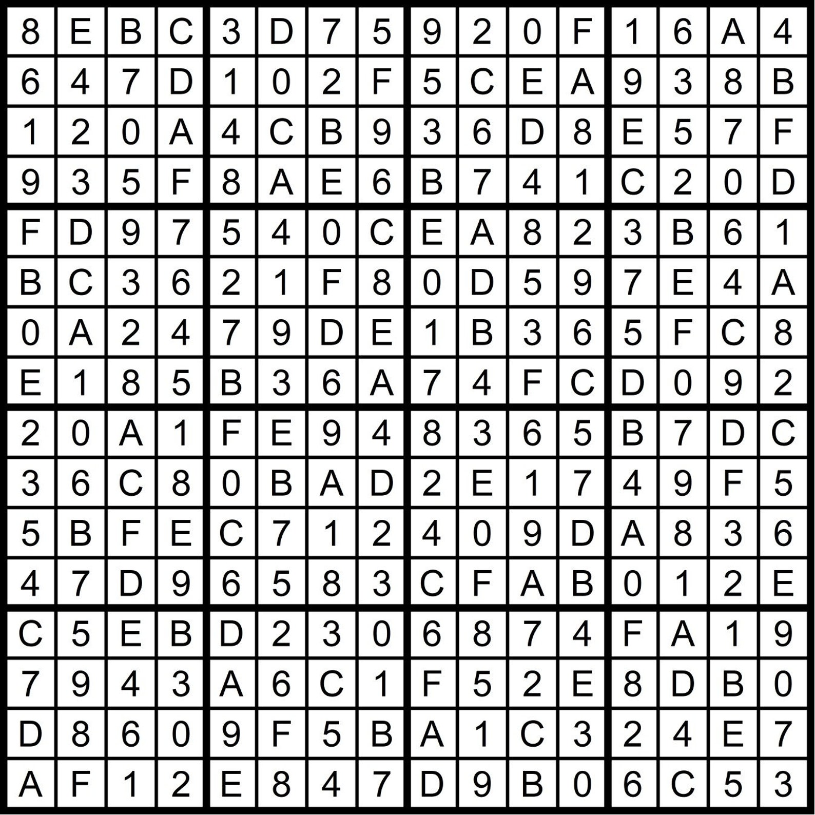 Hexadoku| Sudoku 16x16| 16x16 Sudoku| Sudoku Print| Mega Sudoku ...