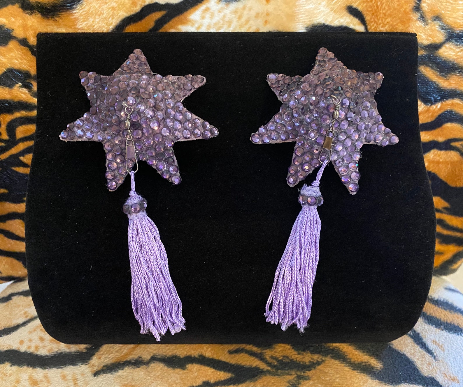 Burlesque Pasties 7 Pointed Star Tassels Custom Color Rhinestone ...