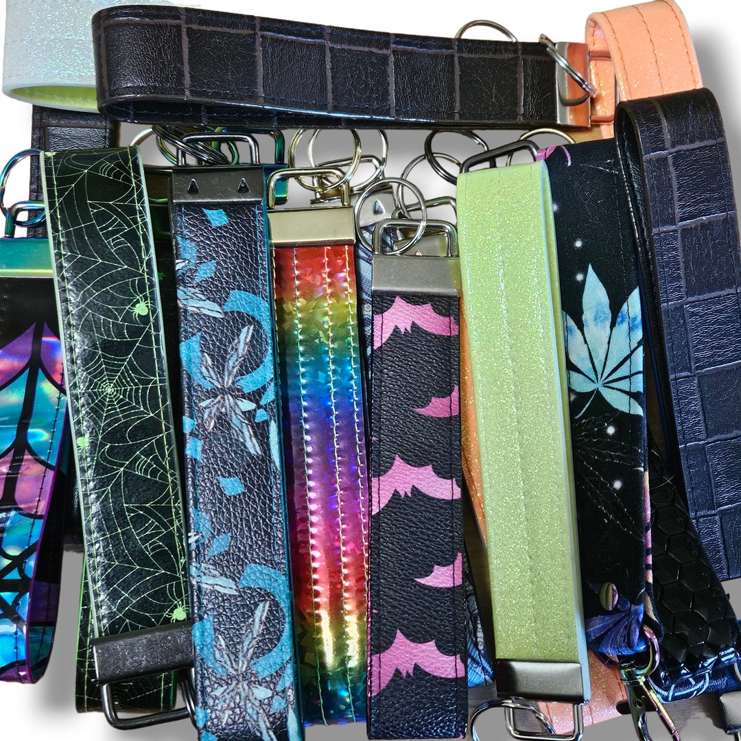 Key Fob Lanyard Wristlet Ready to Ship Vinyl | Rainbow Horror Halloween ...