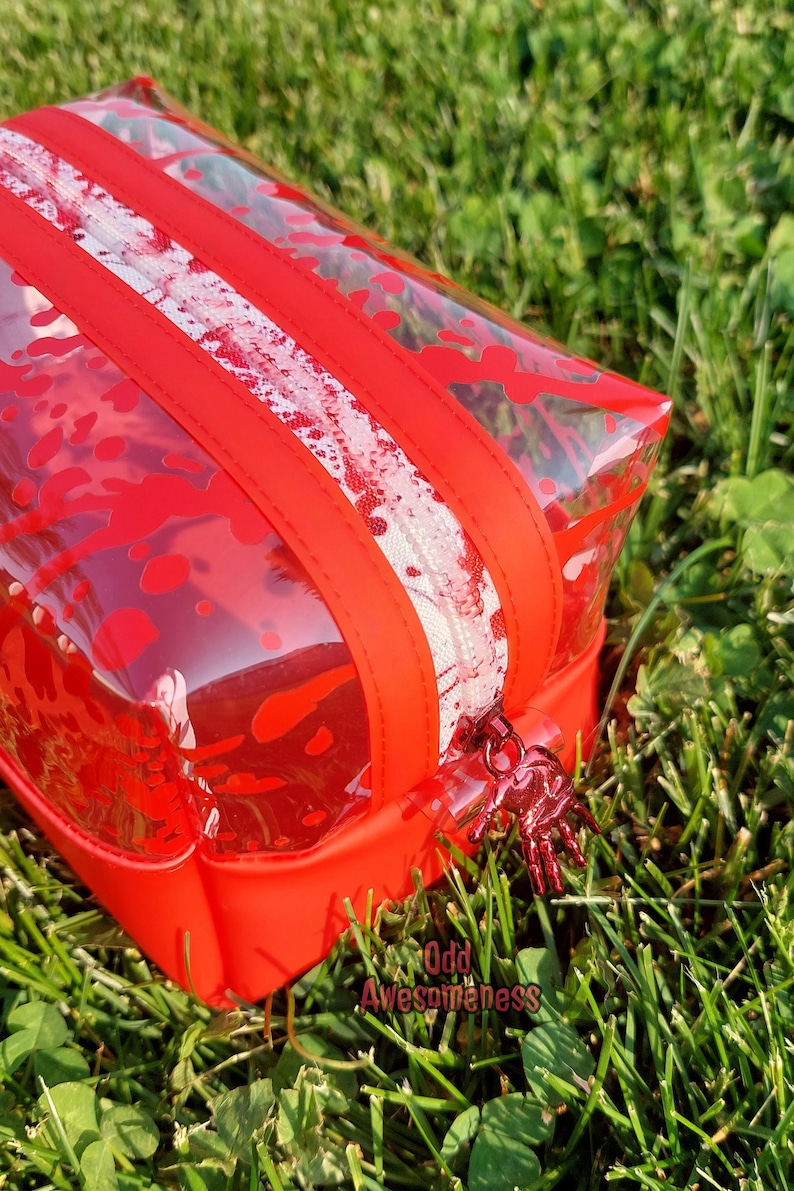Blood Splatter Jelly Vinyl Boxy Pouch Dopp Kit Red Clear - Etsy