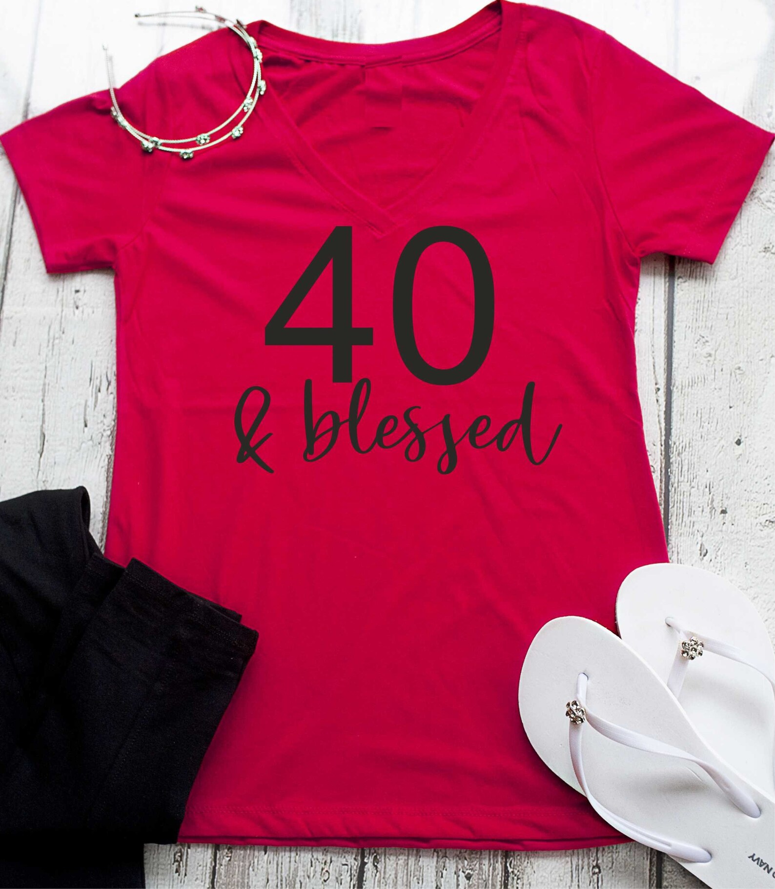 40 and Blessed Birthday Shirt . 40th Birthday T-shirts . 40th - Etsy