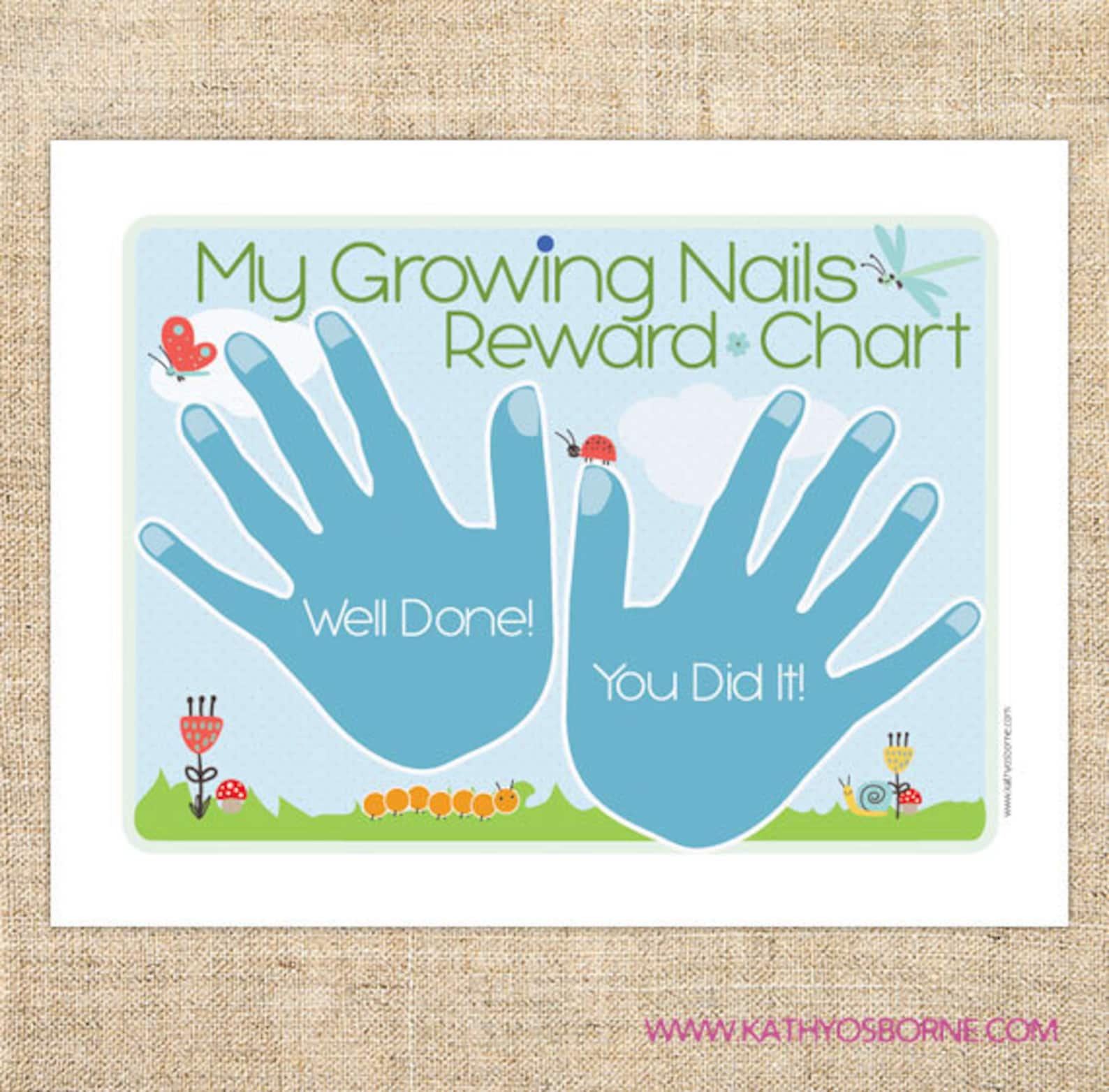 Stop Nail Biting reward chart Instant Download Printable | Etsy
