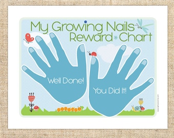 Printable Stop Nail Biting Reward Chart Cute Instant Download PDF - Etsy