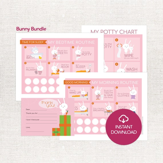 Routine Chart Bundle: Potty Training Morning and Night | Etsy