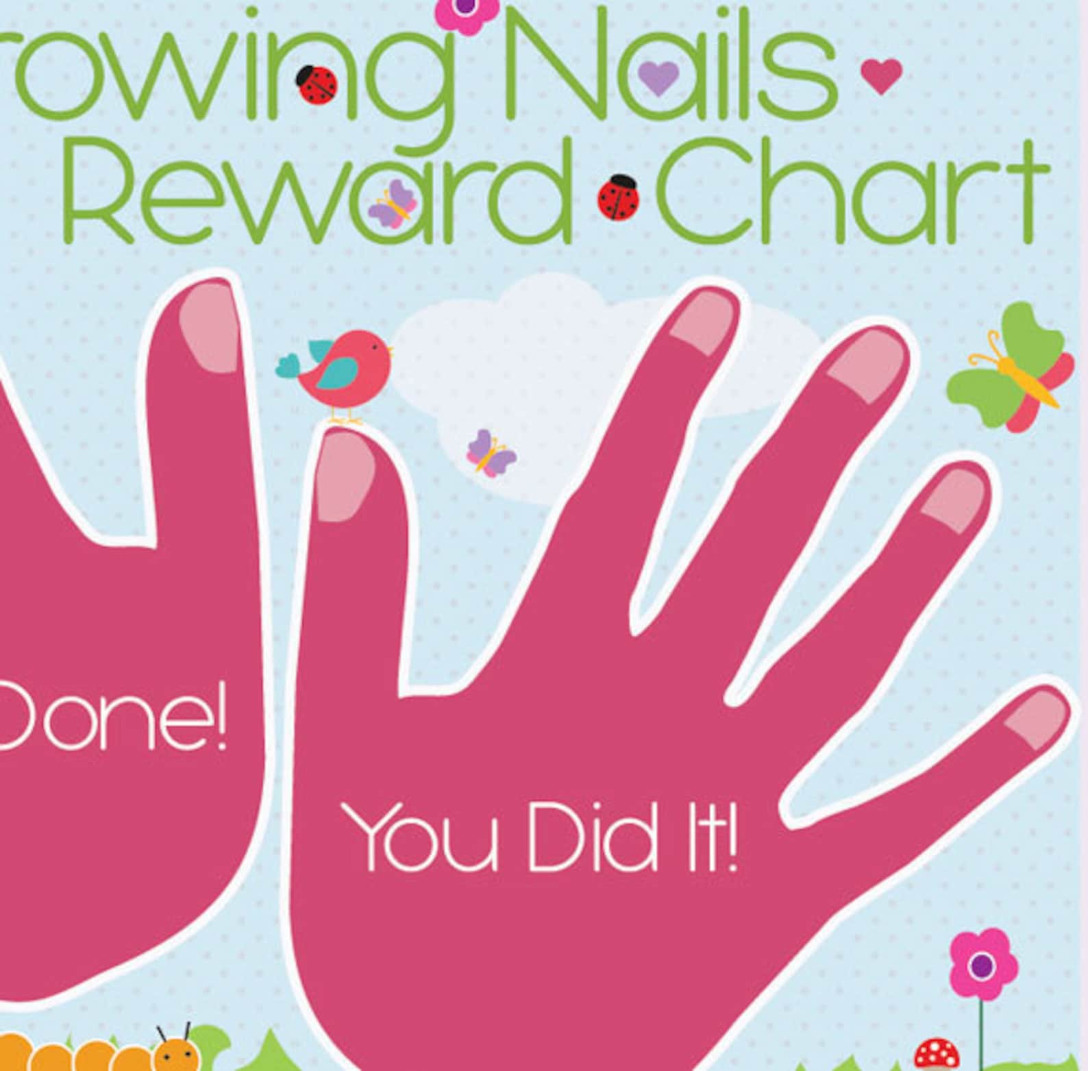 Printable Stop Nail Biting Reward Chart - Cute Instant Download PDF ...