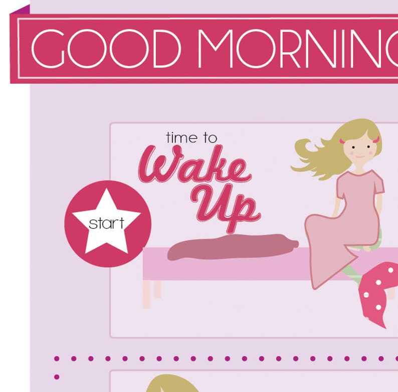 PDF Instant Download Mermaid Morning Routine Chart for Toddlers, Boys ...