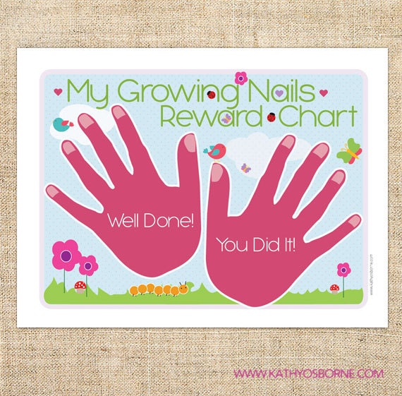 Printable Stop Nail Biting Reward Chart - Cute Instant Download PDF - Etsy