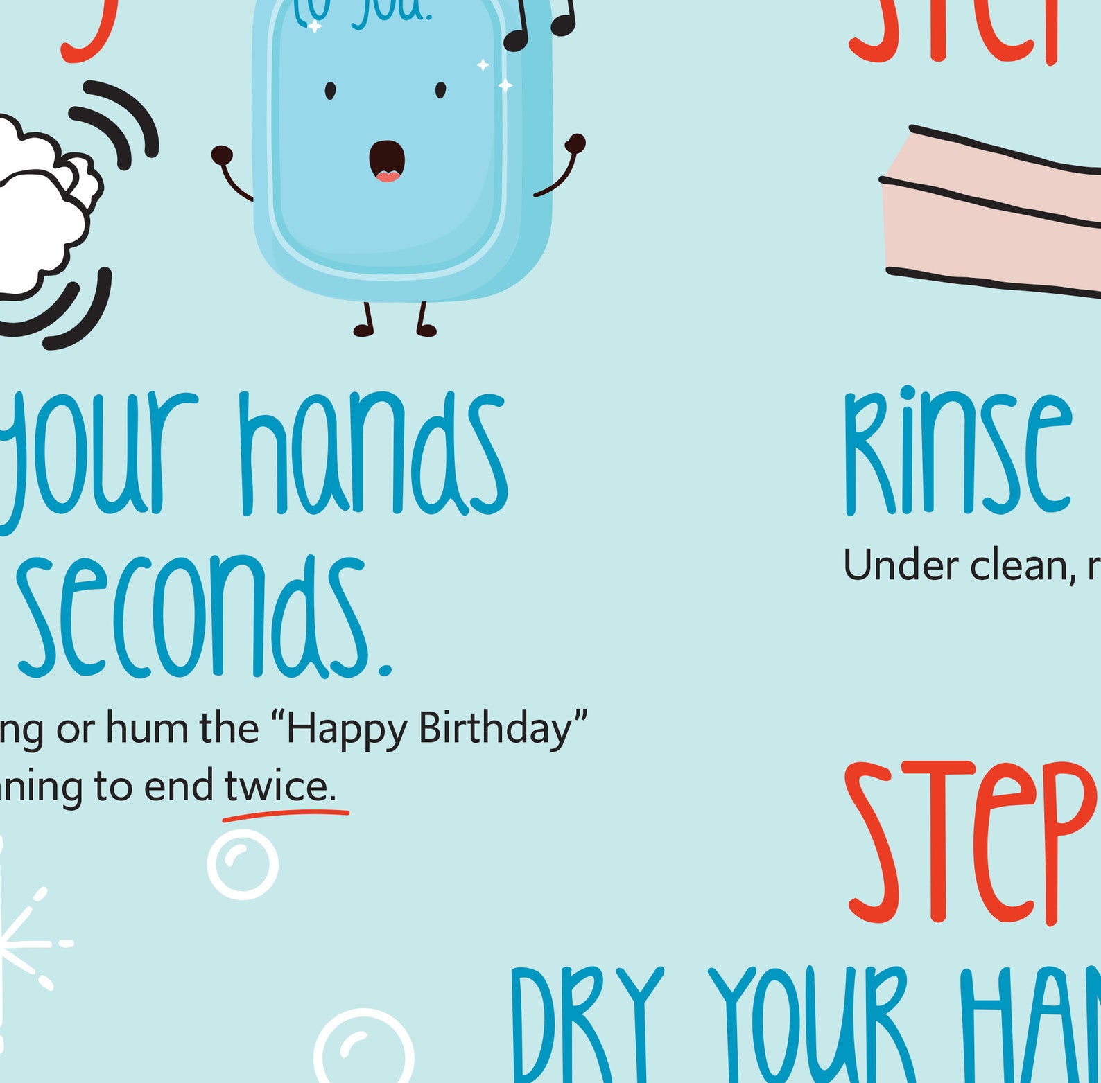 Hand Washing Printable Chart: Cute How to Wash Hands Routine Chart ...