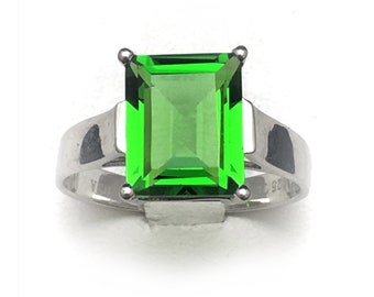 R0737S Classic Mt St Helens Helenite Emerald Cut Prong Set - Etsy