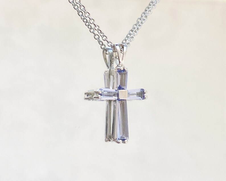 P157P Classic Mt St Helens Twilight Purple Helenite Cross White Gold ...