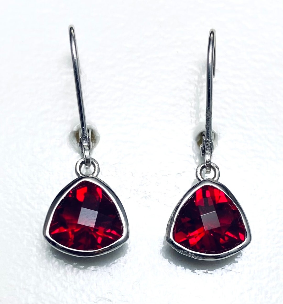 E70808BL Fancy Style Mt St Helens Red Helenite July Birthstone Dangling ...