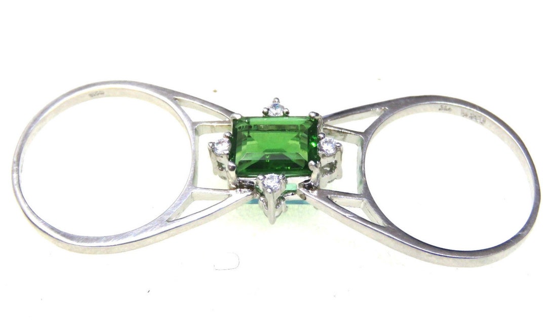 R2288 Fancy Mt St Helens Green & Swiss Blue Helenite Sterling Silver ...