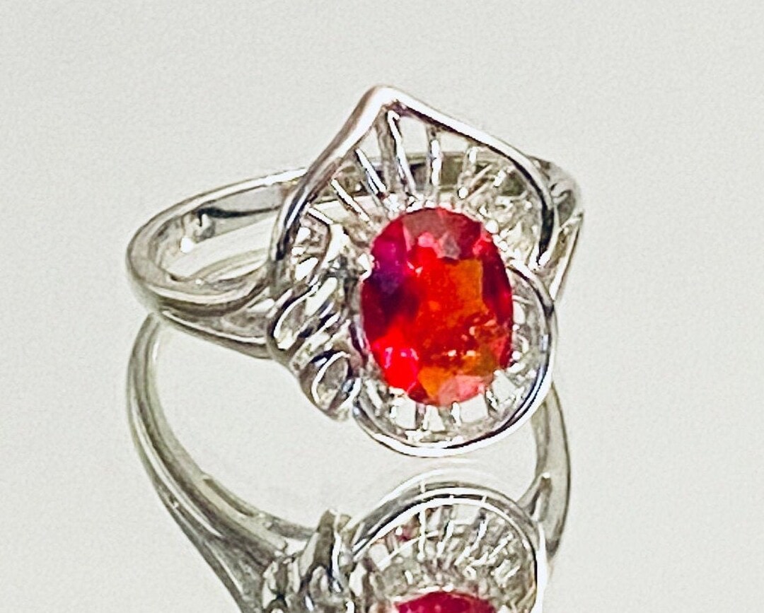 R7542R Mt St Helens Helenite Ruby Red July Birthstone Oval Cut Prong ...