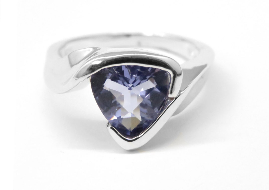 THLR-1847 Mt St Helens Lavender Purple Helenite Trillion Bezel Set ...