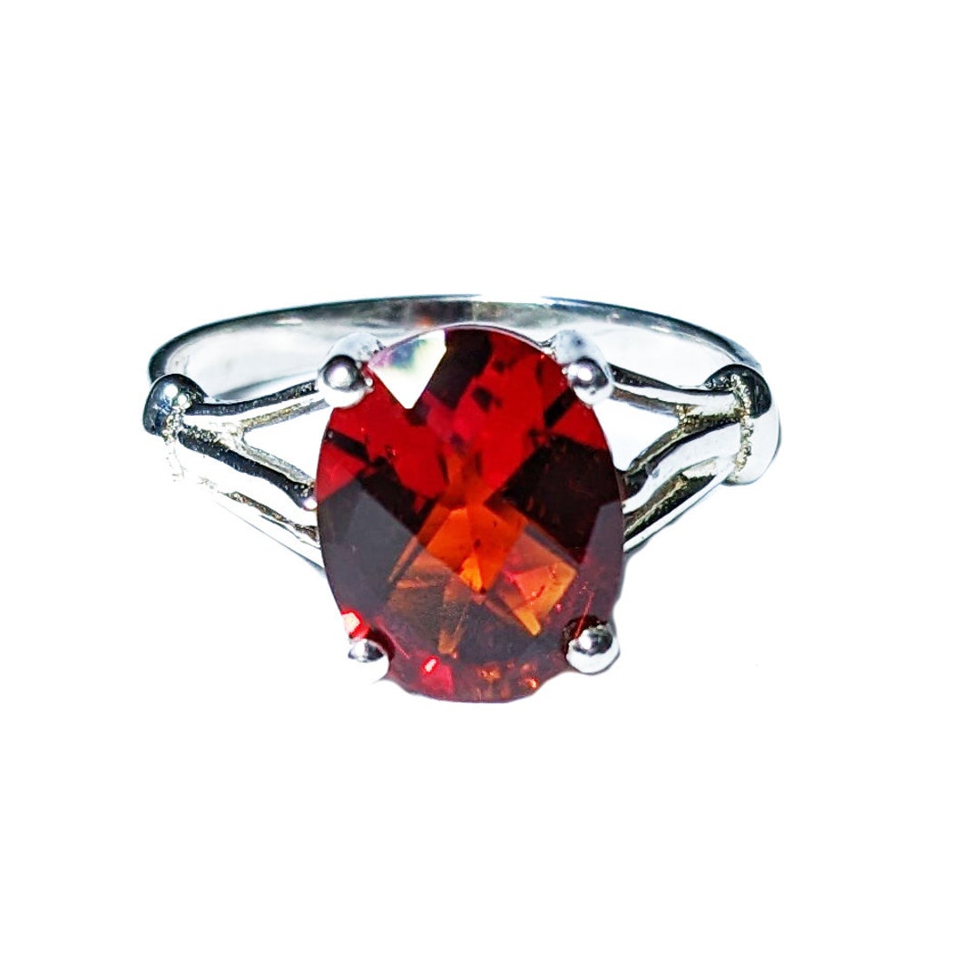 R1141 Classic Mt St Helens Helenite Ruby Red July Birthstone Prong Set ...
