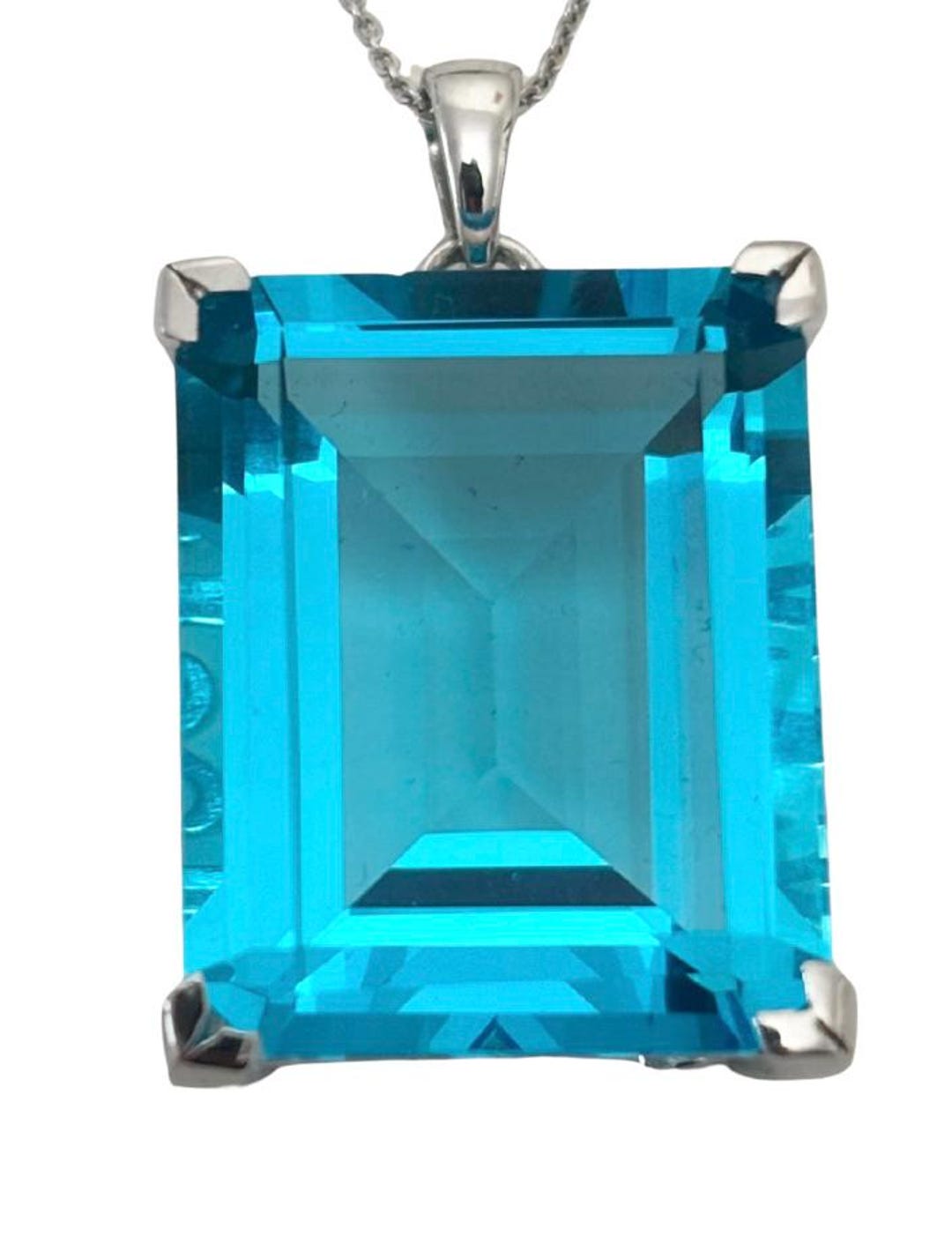 P42025s Classic Blue Helenite Sterling Silver Pendant Gift for Her - Etsy