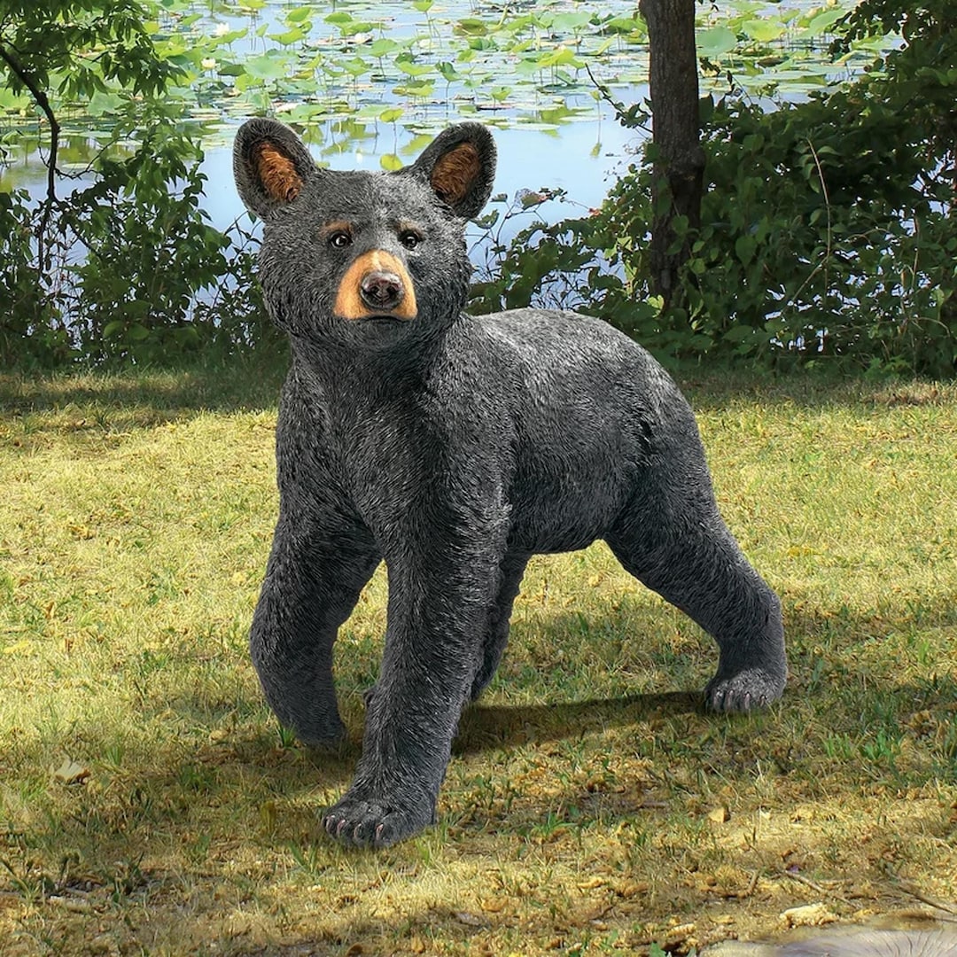 Snooping Cub Black Bear Statue, Bear Statue, Animal Statue, Bear Cub ...
