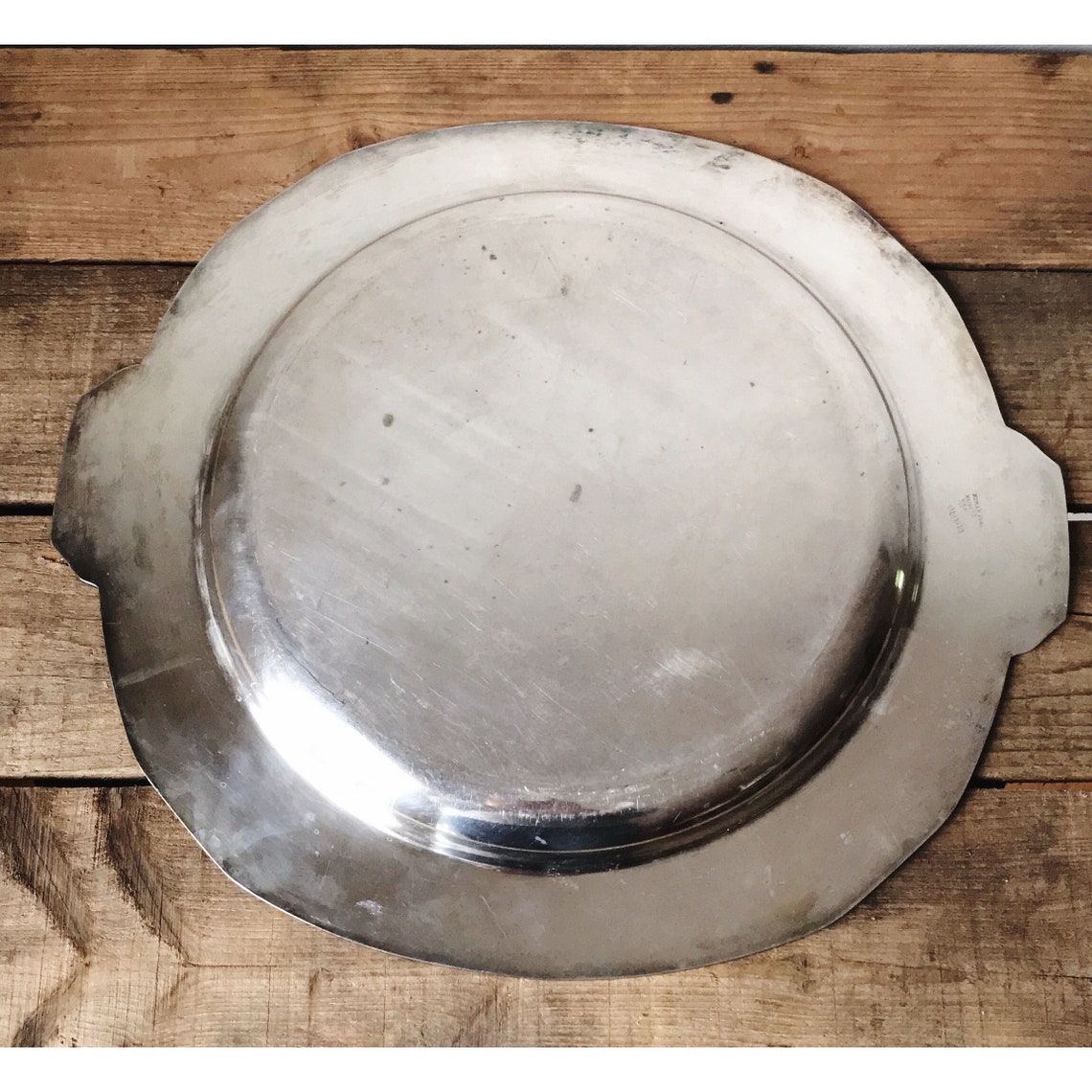 Vintage Homan Plate Nickel Silver Round Tray With Handles - Etsy