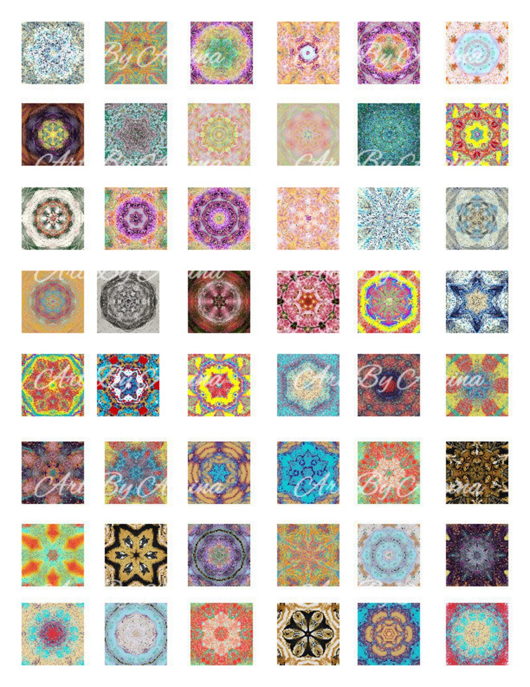 Mandala Digital Collage Sheet Printable Download for Tiles Pendants ...