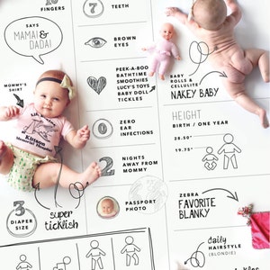 Customized One-year Baby Infographic Design, Milestone Art, Baby’s ...