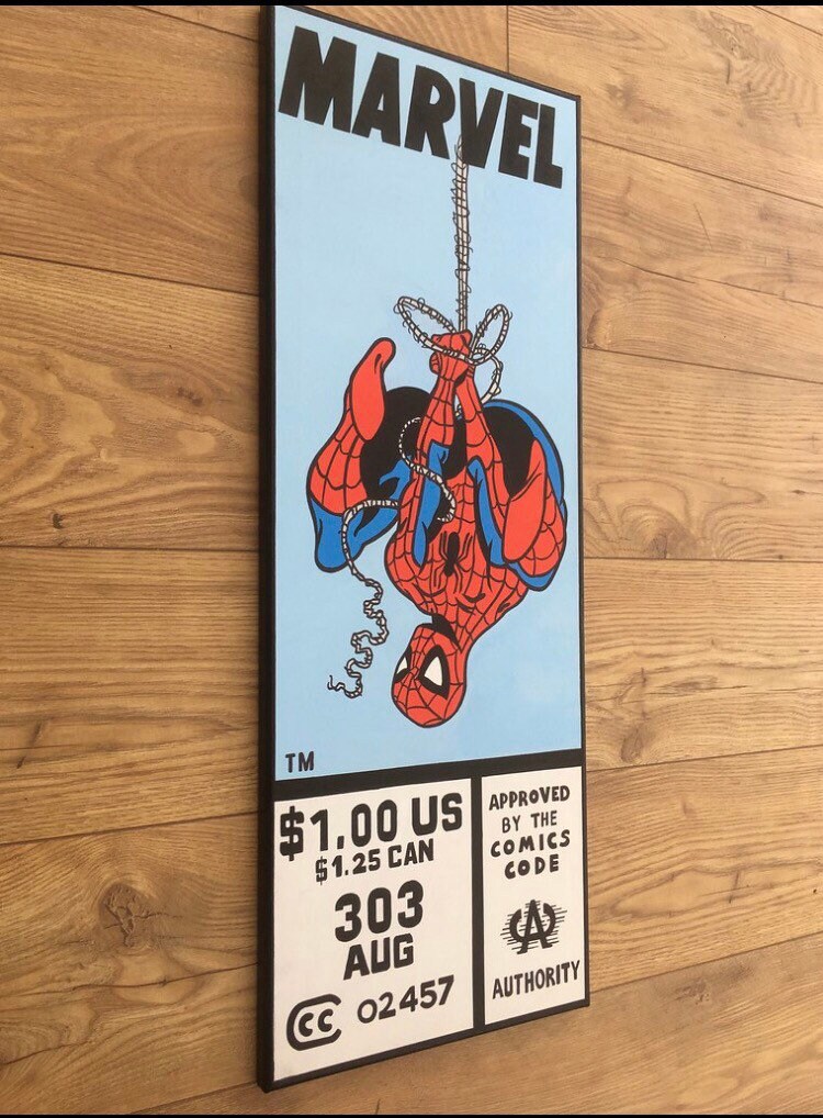 Spiderman Corner Box 80 Cm X 30cm Canvas Painting Made To Order Please