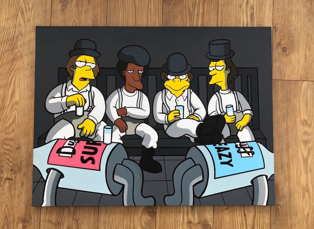 The Simpsons ‘clockwork Orange’ 30”x 24” Painting on Canvas by Artist ...