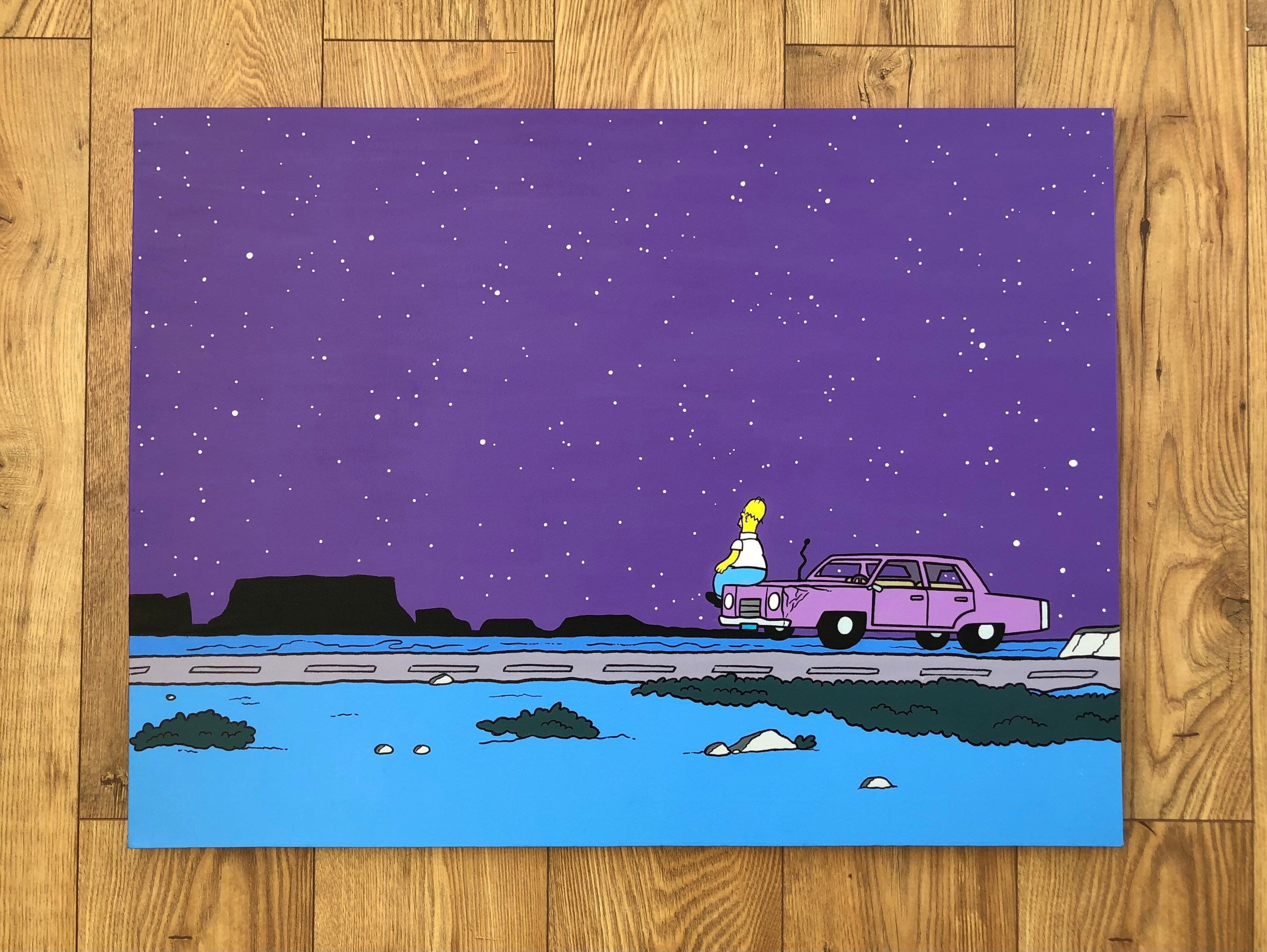 Homer Simpson ‘ Mother Simpson’ 30”x24” Painting on Canvas by Artist ...