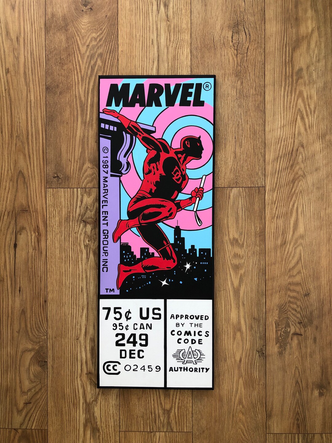 Daredevil Corner Box Painting 80cm X 30cm Acrylic on Canvas Hand ...