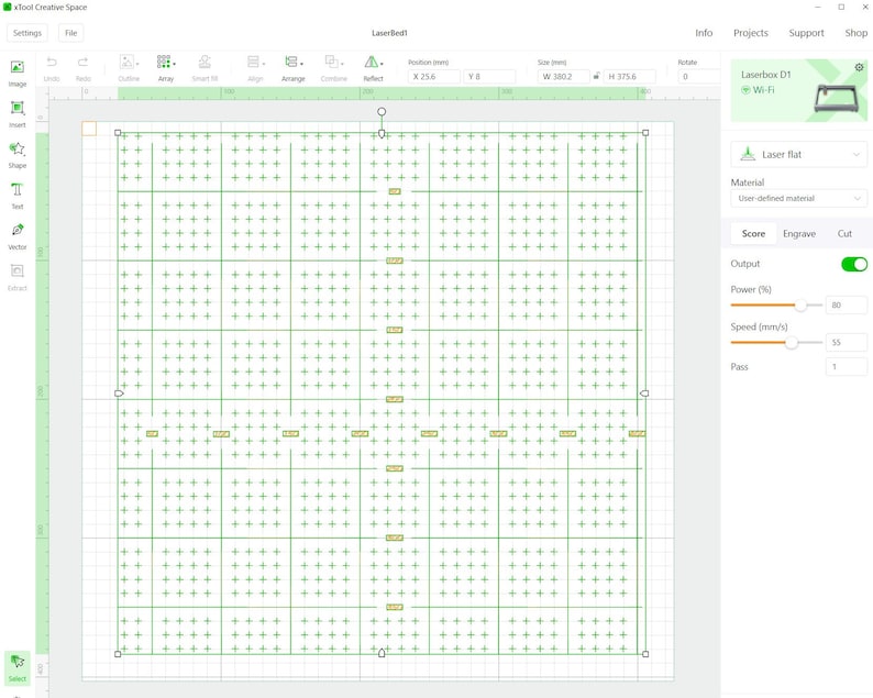 Creative Space Xtool D1 & Pro Grids | Full Work Surface Grids | 400x400 ...