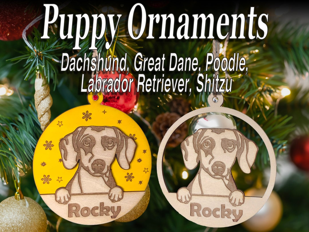 5x Dog Christmas Ornaments | Lightburn | SVG | Digital Cut Files ...