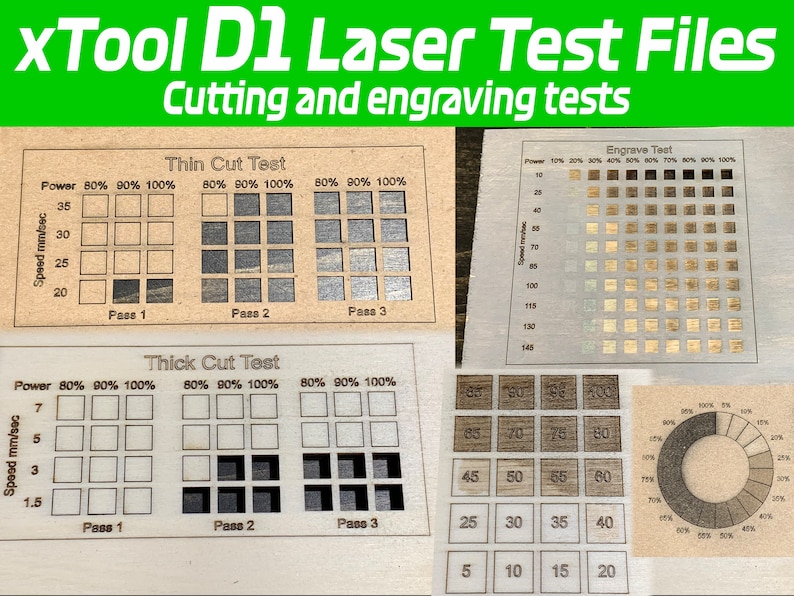 Creative Space Xtool D1 Laser Test Files Engrave Test Cut - Etsy