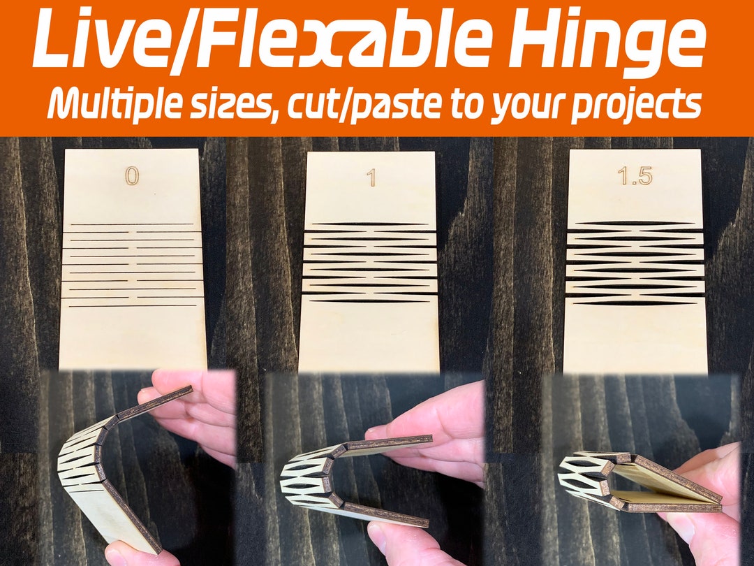 Live Hinge Flexible Hinge Files SVG Lightburn Plywood - Etsy