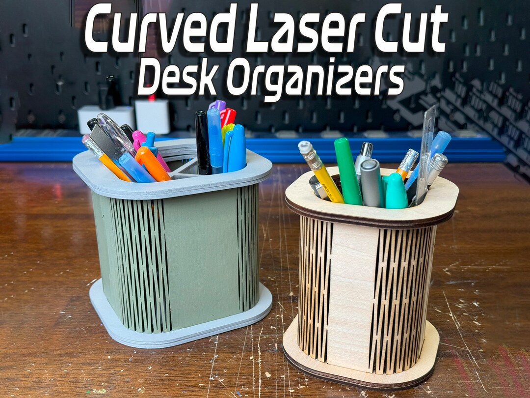 Laser Cut Desk Organizer SVG | Glowforge, Lightburn Files (digital ...