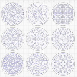 9 Laser Cut Coasters SVG Lightburn STL Digital Cut Files for Glowforge ...