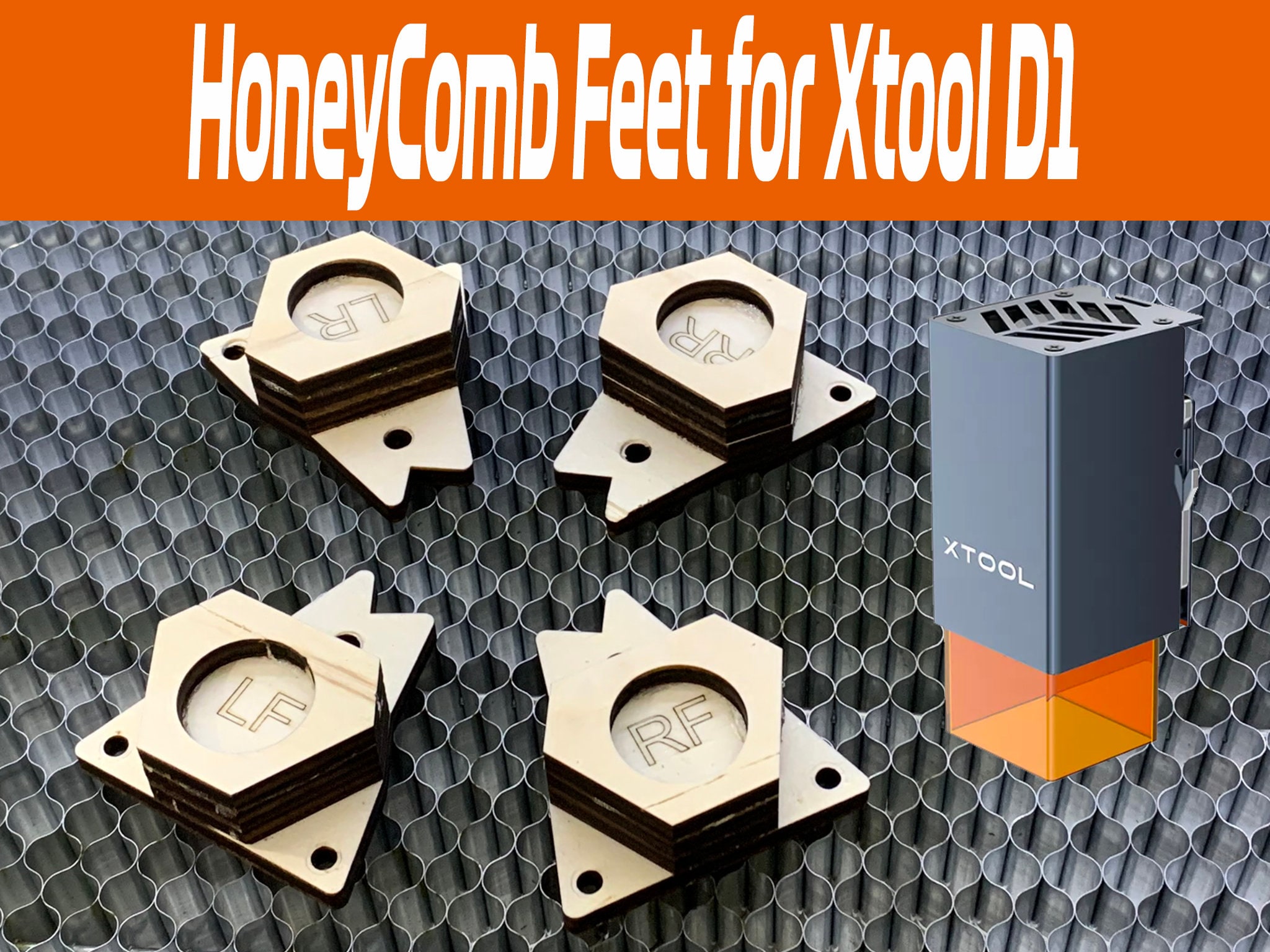 Xtool D1 Honeycomb Riser & Alignment Feet | Universal Set | Lightburn ...