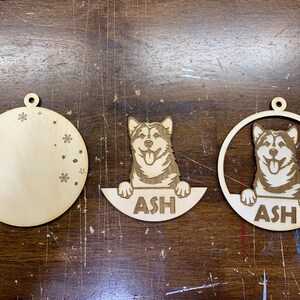 5x Dog Christmas Ornaments | Lightburn | SVG | Digital Cut Files ...