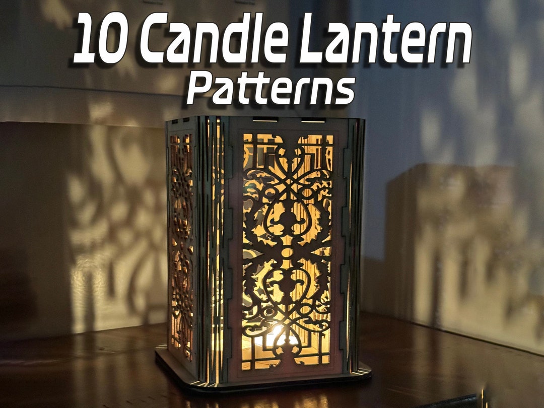10 Tall Candle Lantern Patterns | Lightburn | SVG | Digital Cut Files ...