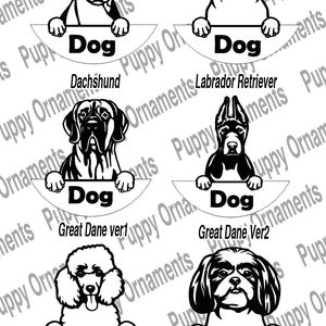 5x Dog Christmas Ornaments | Lightburn | SVG | Digital Cut Files ...