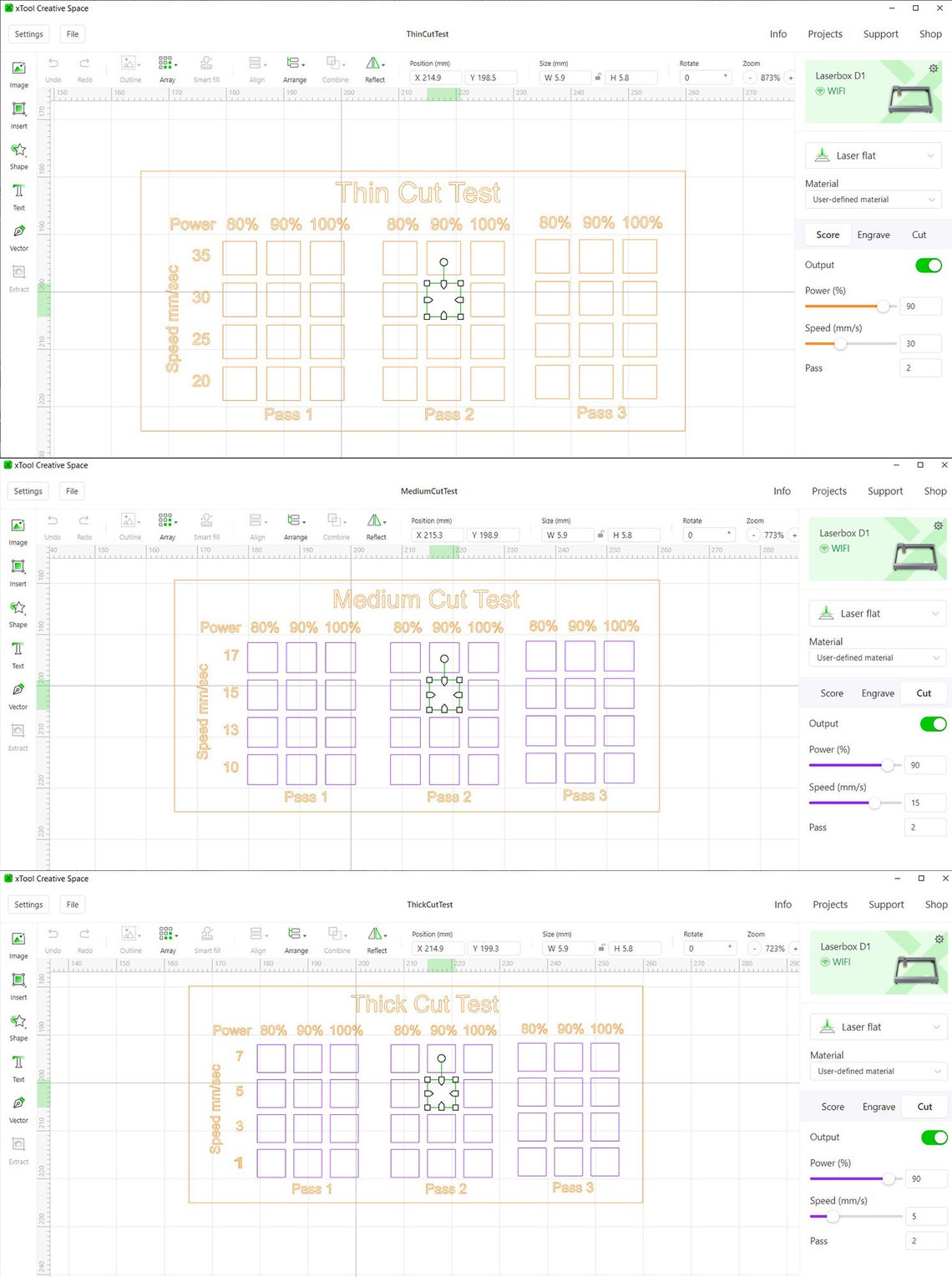 Creative Space Xtool D1 Laser Test Files | Engrave Test | Cut Test - Etsy