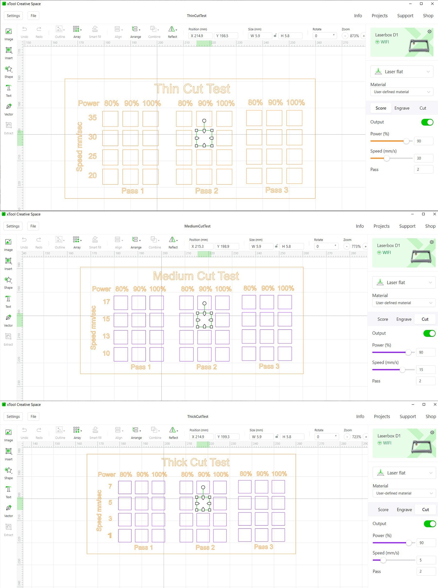 Creative Space Xtool D1 Laser Test Files Engrave Test Cut - Etsy Australia