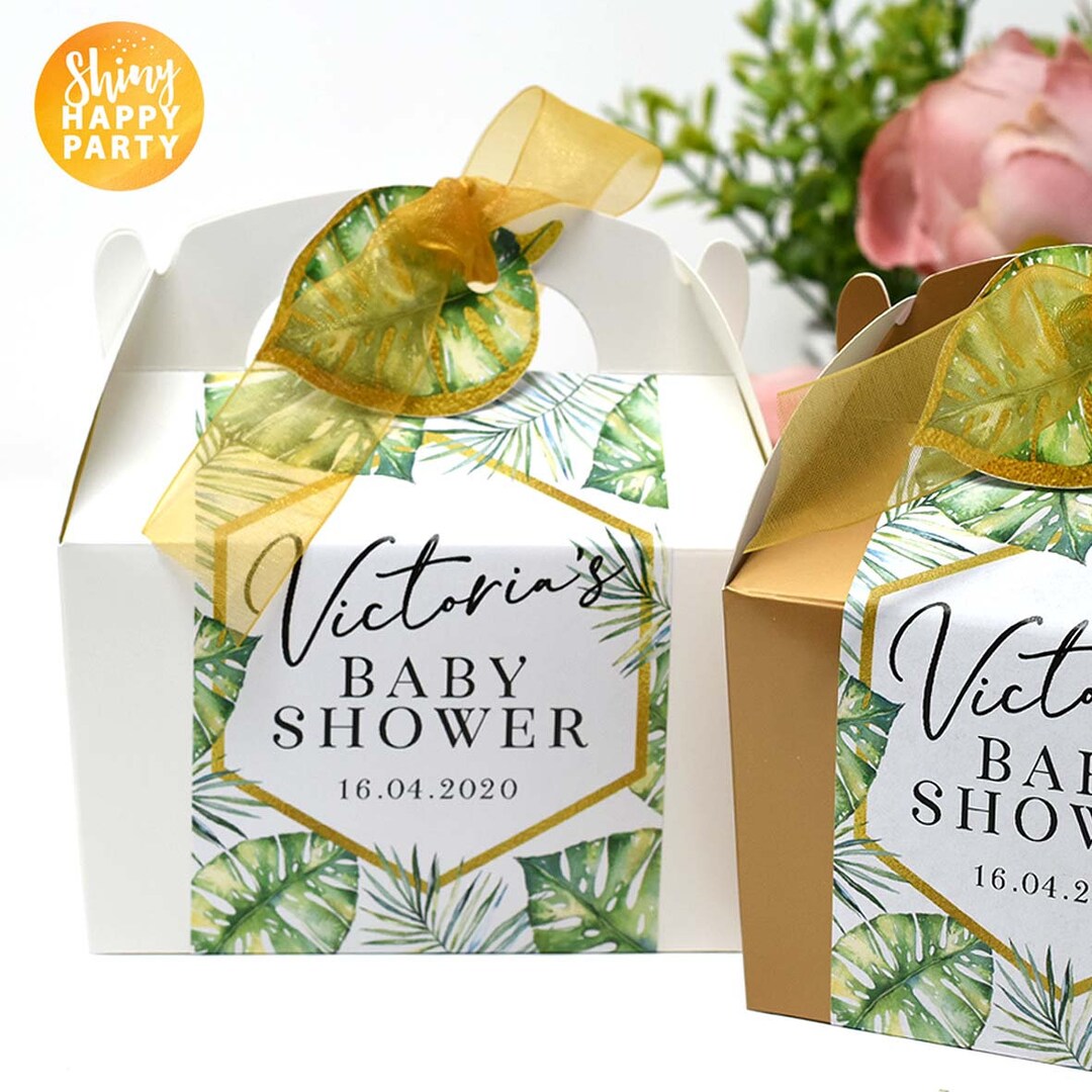 GOLD GREEN PALM Personalised Party Box - Add Matching Paperie to Co ...