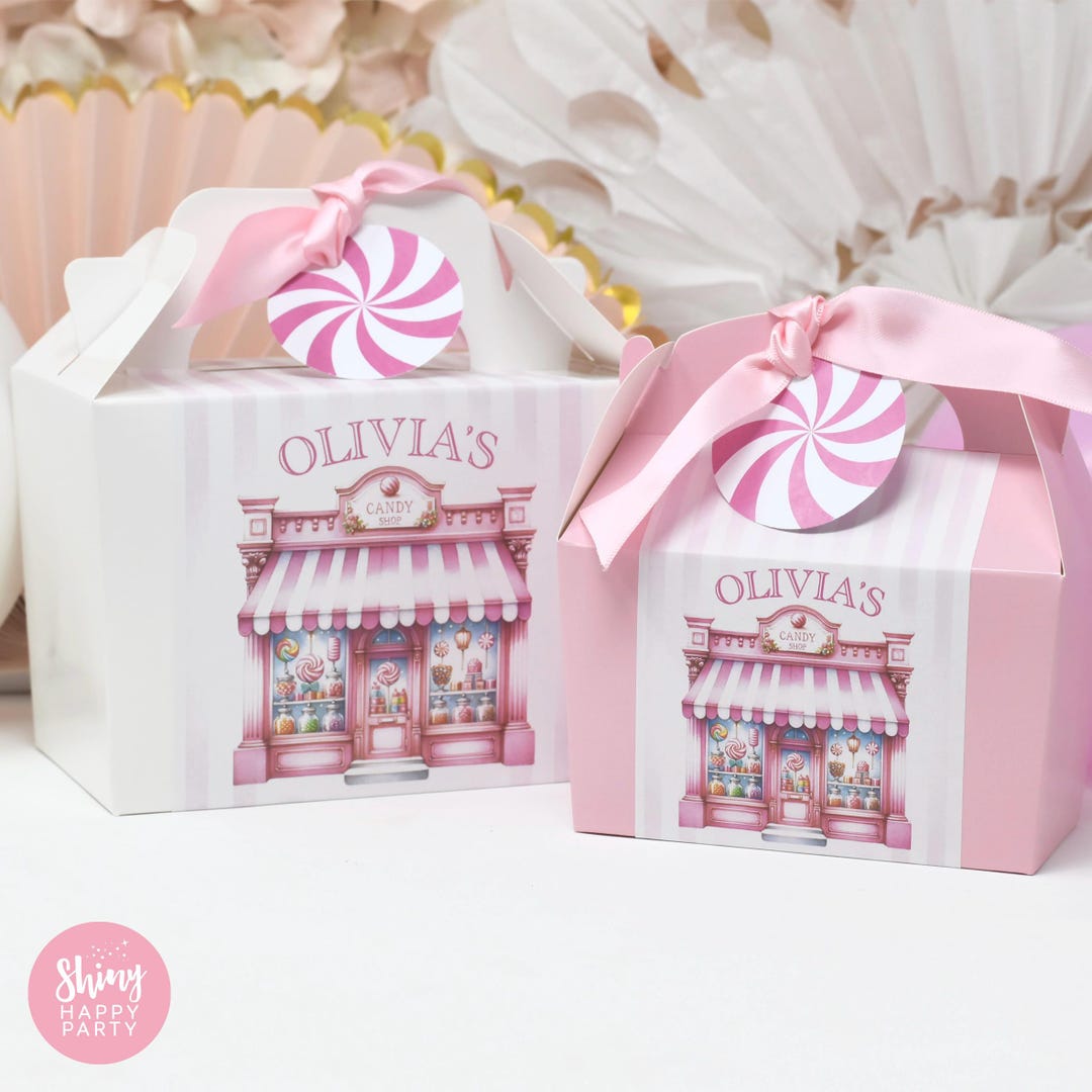 PINK Sweet Candy Shop Personalised Party Box - Add Matching Paperie Co ...